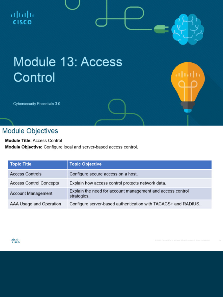 Cybersecurity Essentials 3.0-Module13 | PDF | Computer Access Control | Radius