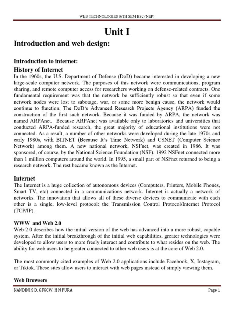 web_unit_1(nep) | PDF | World Wide Web | Internet & Web
