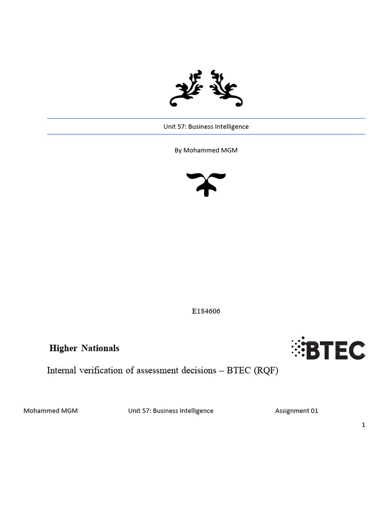 Unit 57 Business Intelligence Assignment | PDF | Business Intelligence | Plagiarism