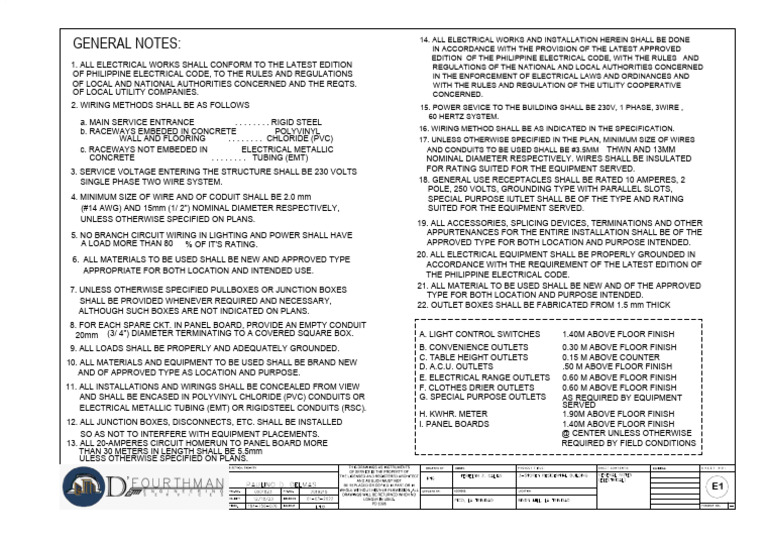 General Notes | PDF | Electrical Wiring | Wire