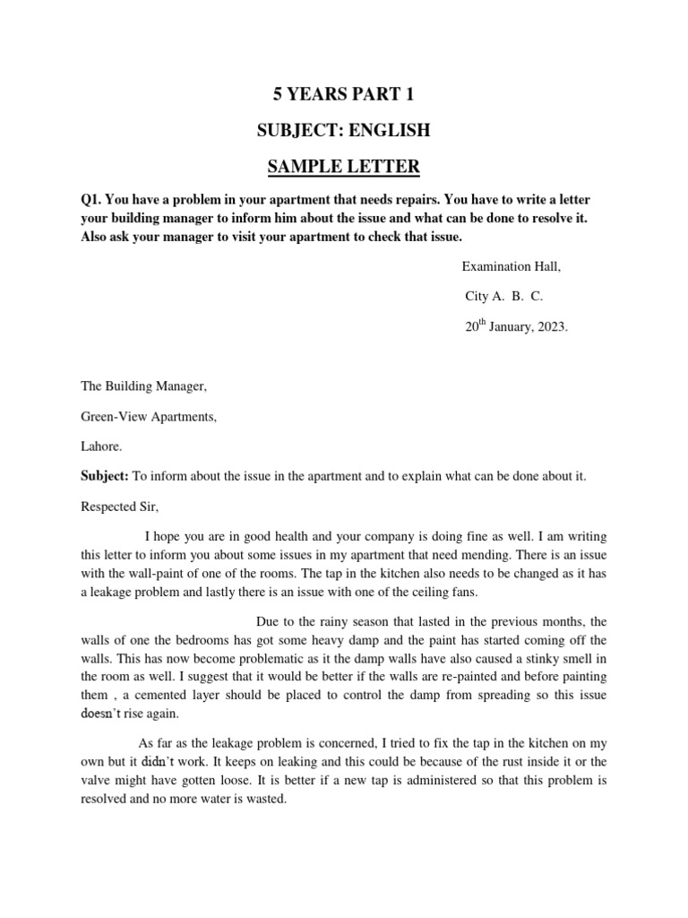 Sample Letter | PDF