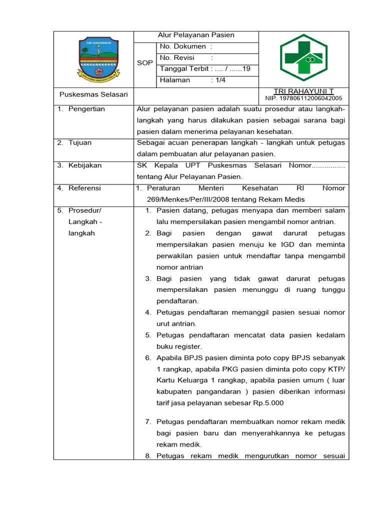 Sop Alur Pelayanan Pdf