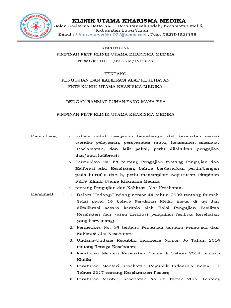001 SK Kalibrasi | PDF