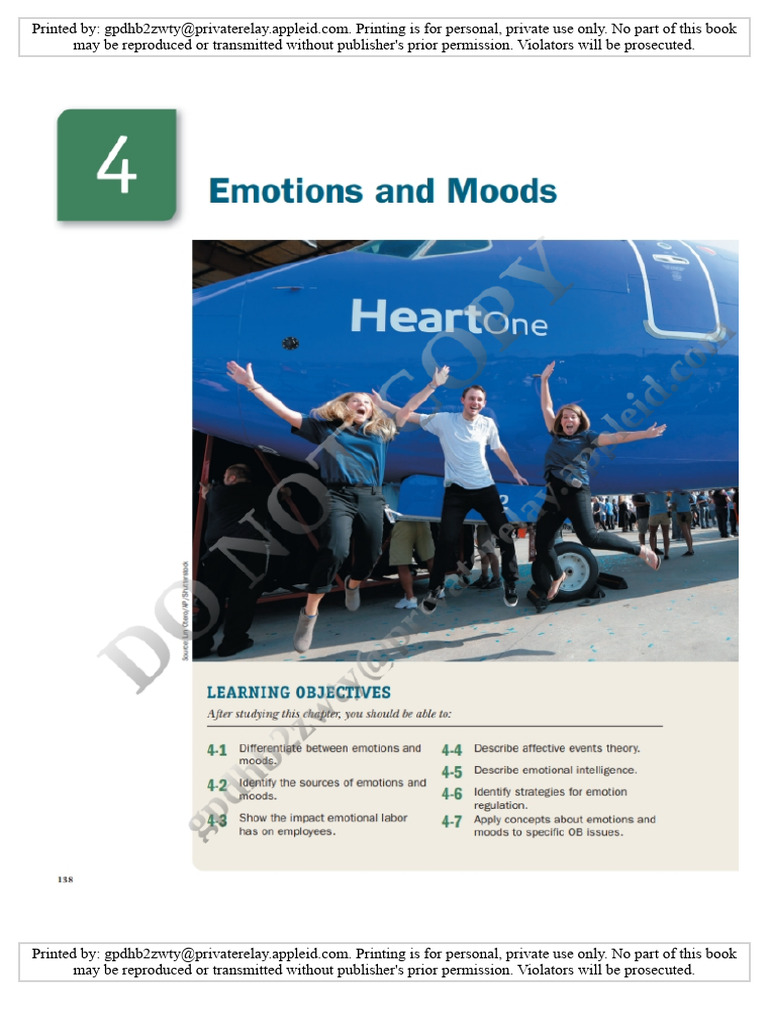 Org Behaviour_138 Sd 199 (Ch 4 Emotions and Moods Ch 5 Personality and Ind Diff) | PDF ...