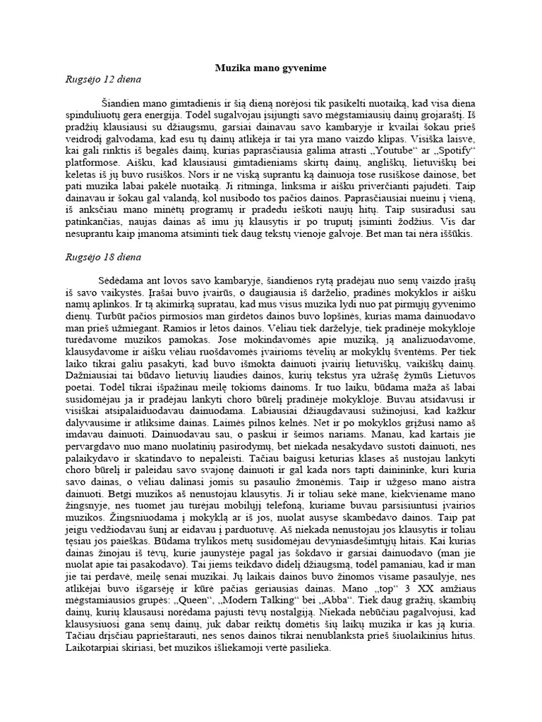 Muzika Mano Gyvenime | PDF