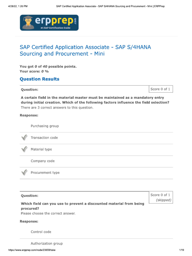 SAP S4 HANA Sourcing and Procurement Practice 3 | PDF