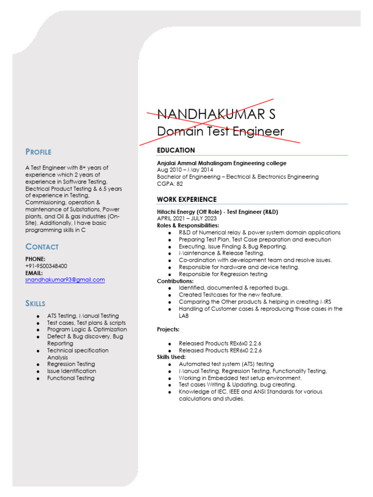Test Engineer with 8+ Years Experience | PDF | Software Bug ...