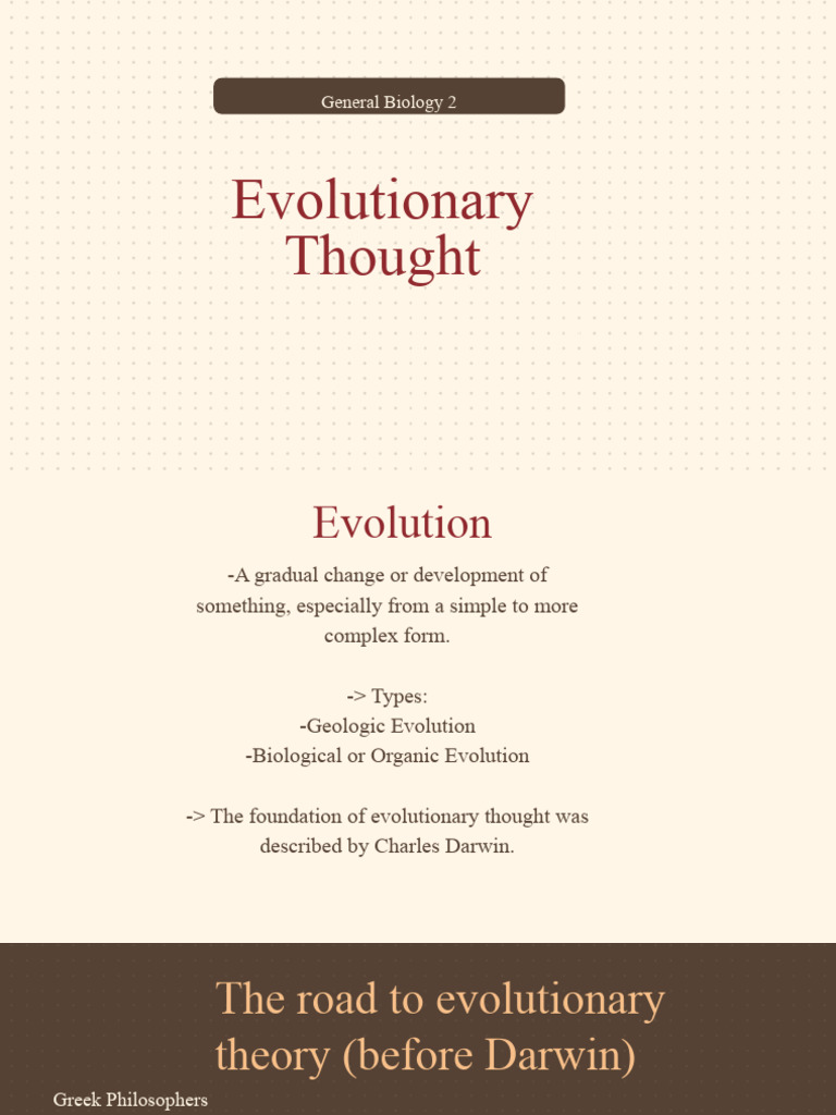 Evolutionary Thought | PDF | Evolution | Biology