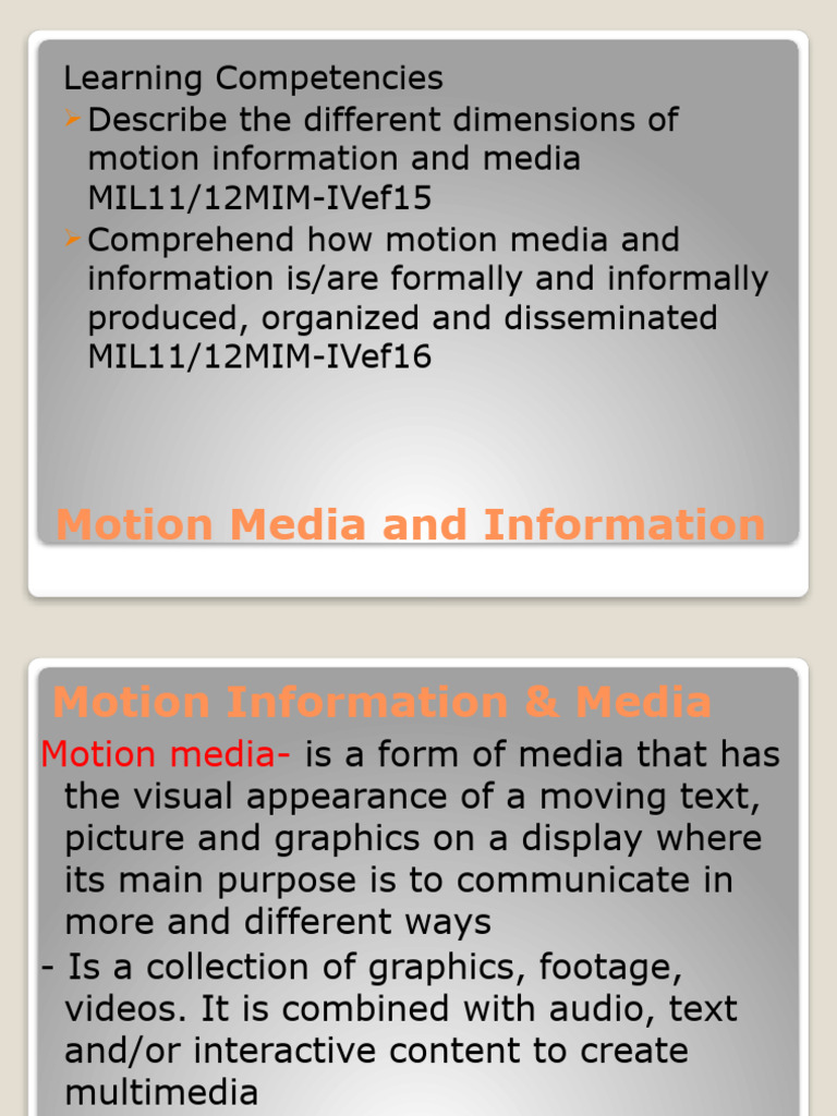 Understanding Motion Media Concepts | PDF