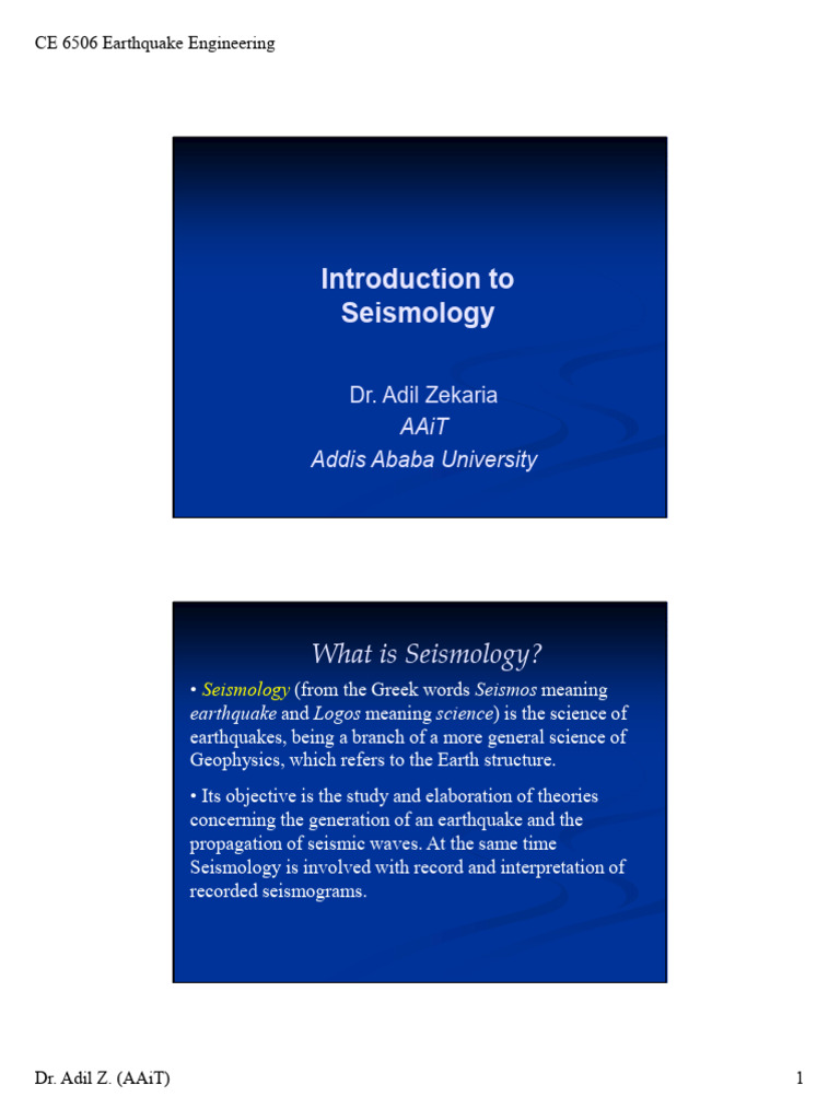 Introduction to Seismology and Earthquakes | PDF | Plate Tectonics ...