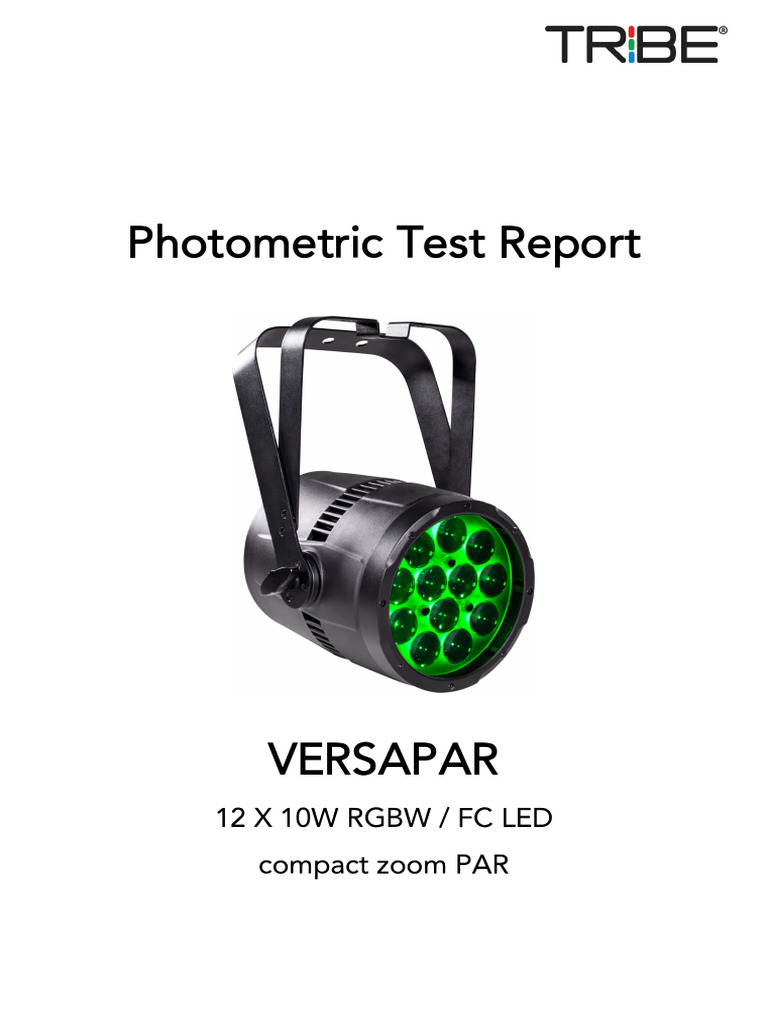 Versapar Photometrics Report | PDF | Optics | Lighting