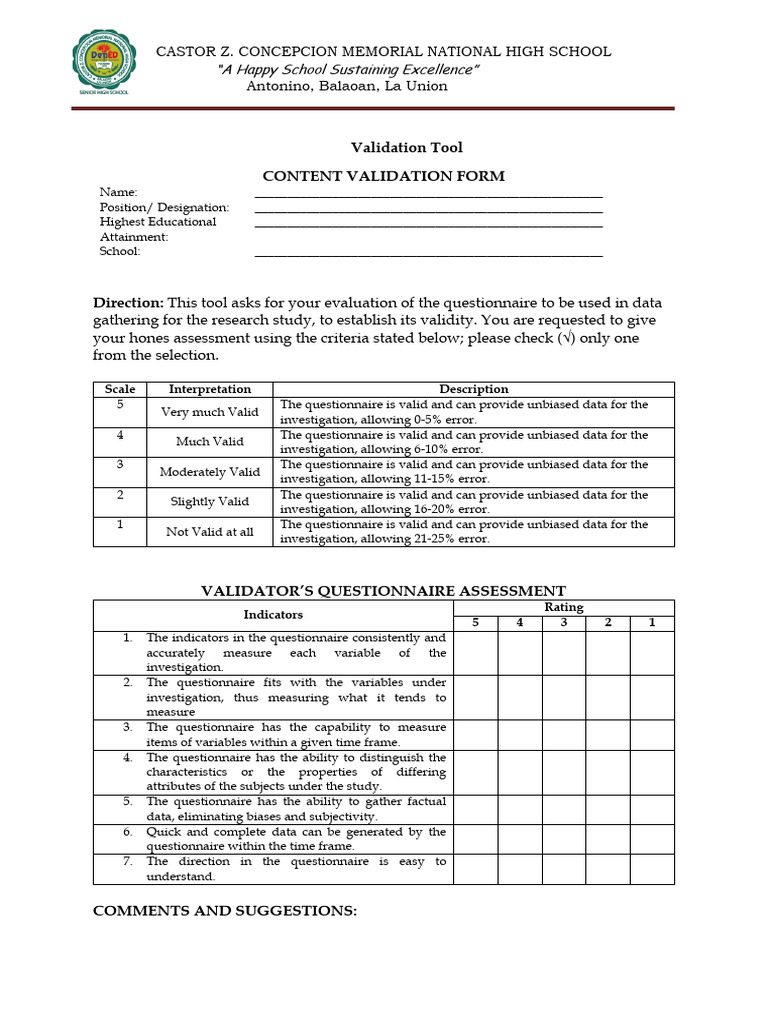 Validation Tool | PDF | Questionnaire | Bias Validation Tool | PDF | Questionnaire | Bias