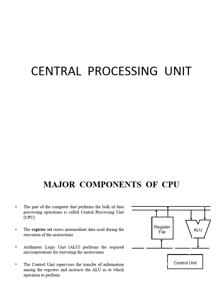 Central Processing Unit (1) | PDF | Central Processing Unit | Computer Architecture