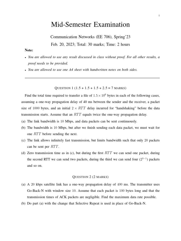 Midsem | PDF | Transmission Control Protocol | Computer Network