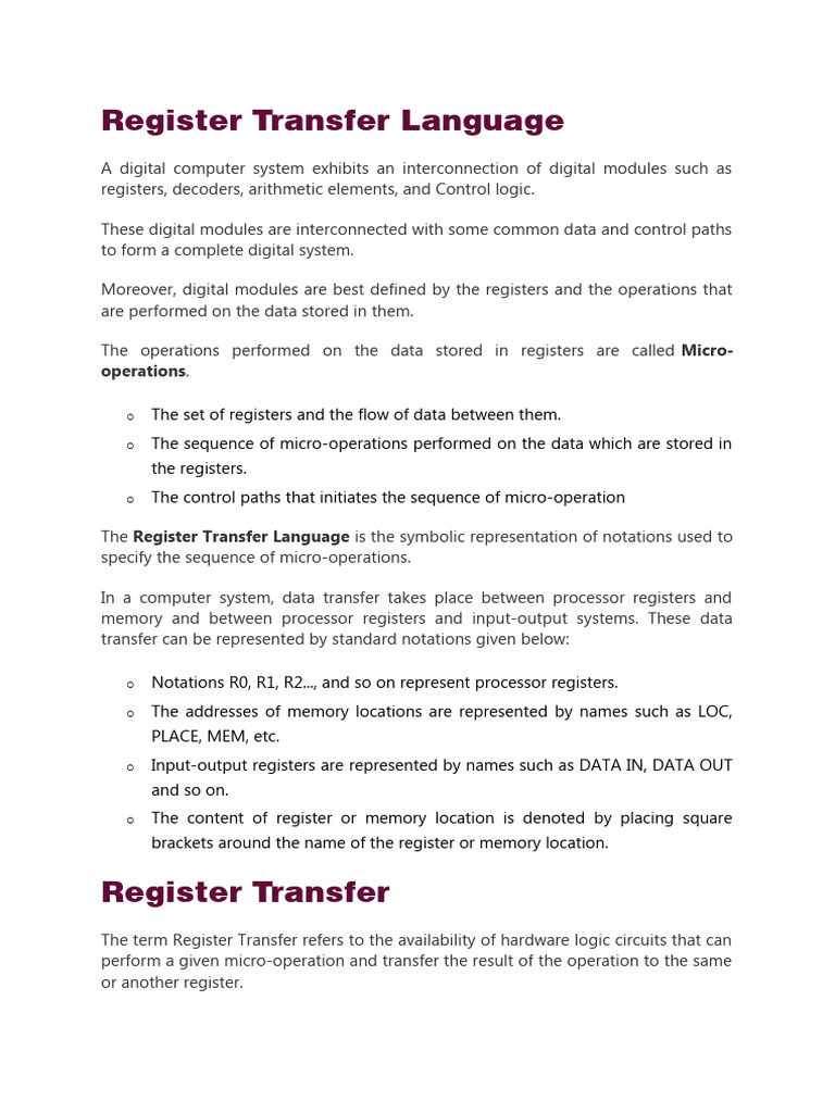 Register Transfer Language | PDF | Logic Gate | Computer Architecture