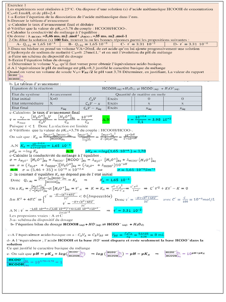 Toute Exos Acide Base | PDF