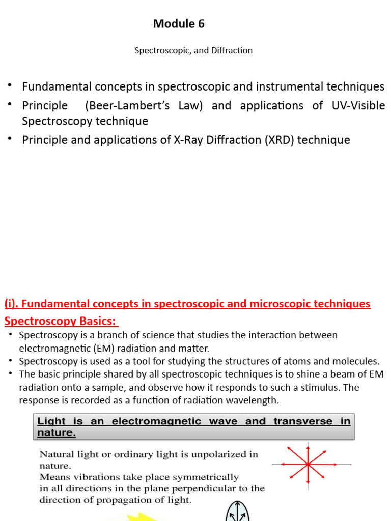 Fundamental Concepts in Spectroscopic and Microscopic Techniques-22-04-2024 | PDF | Ultraviolet ...