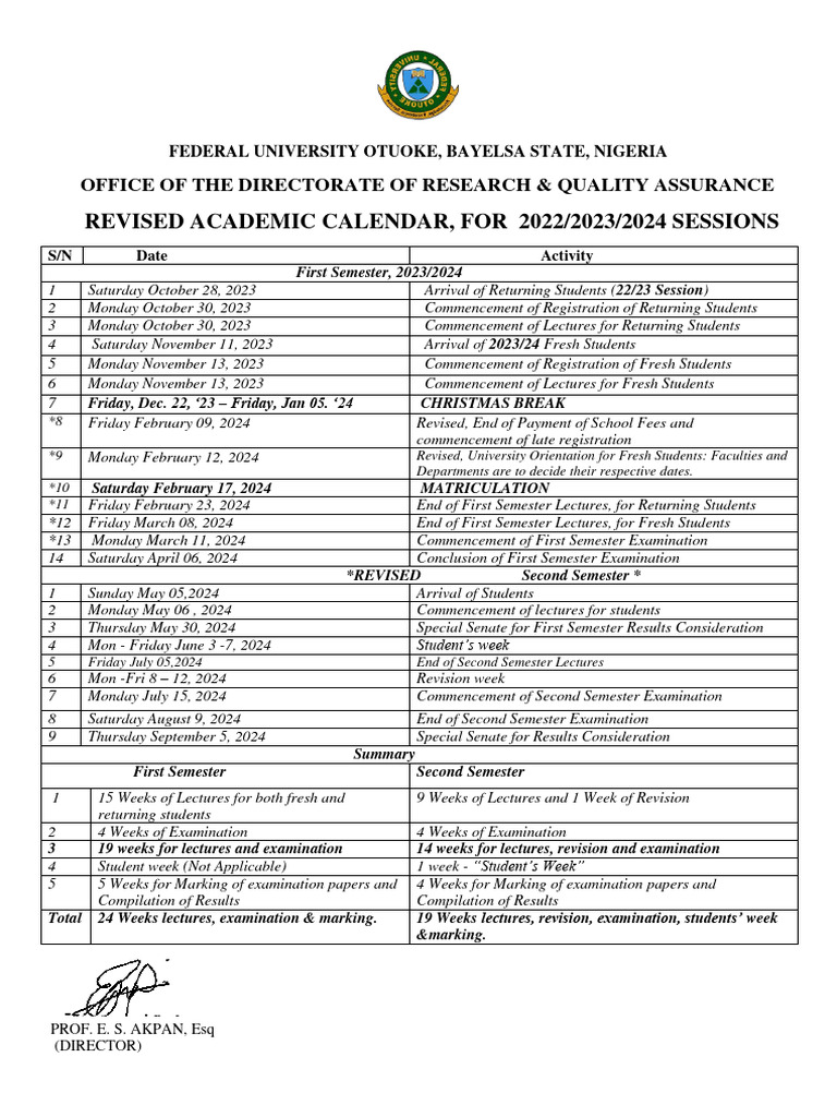 Fuotoke Revised Academic Calendar | PDF | Academic Term | Schools