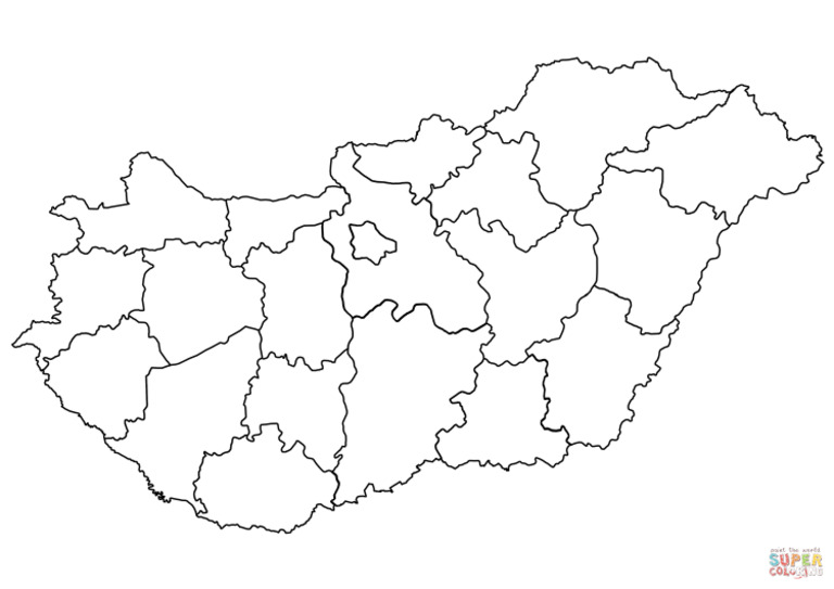 Outline-Map-Of-Hungary-With-Regions-Coloring-Page - PNG 1.500×1.060 ...