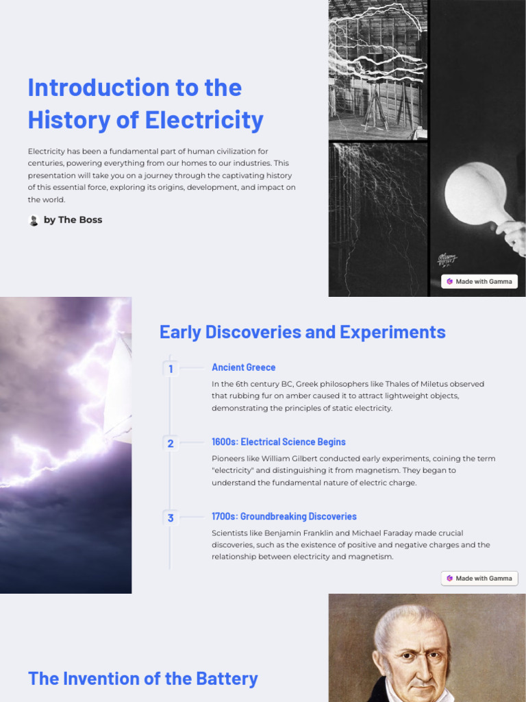Introduction To The History of Electricity | PDF | Electricity ...