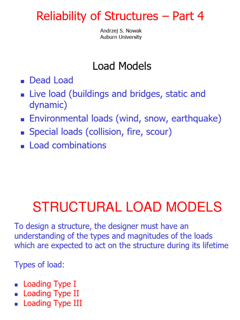 Reliability 4 Loads | Download Free PDF | Structural Load | Bridge