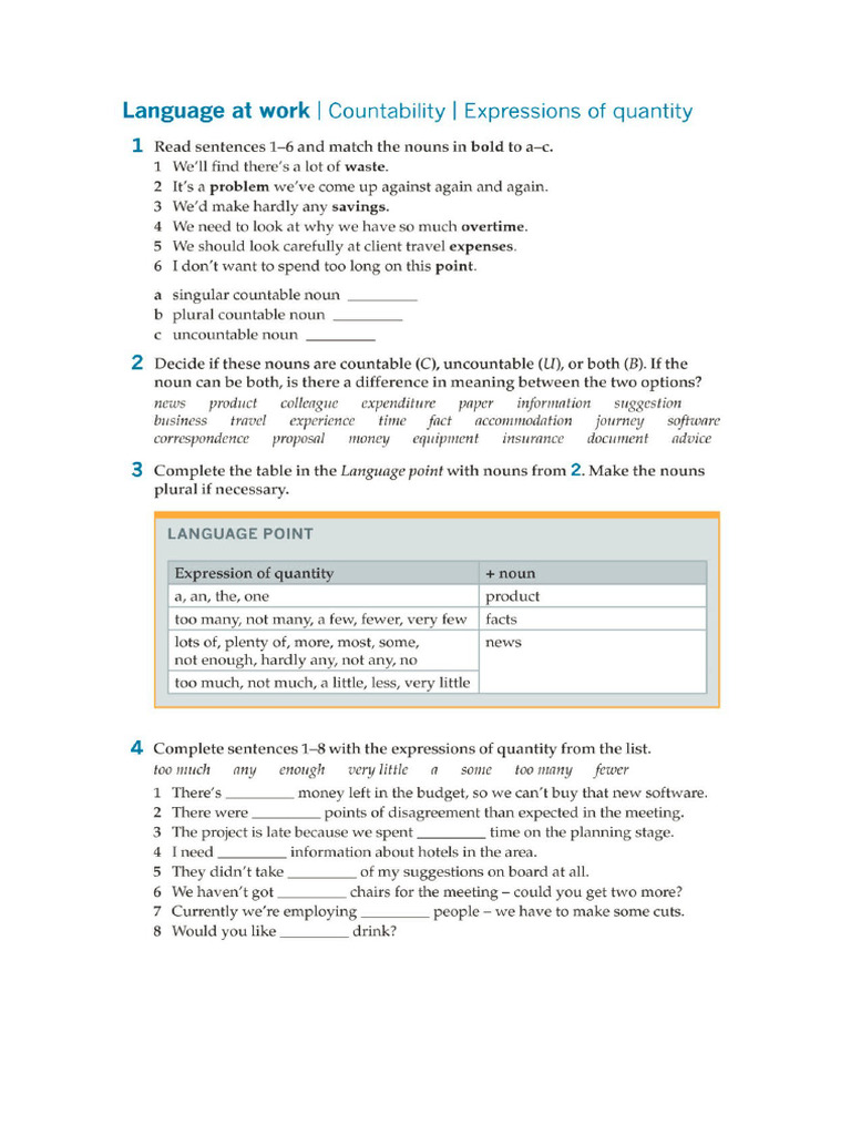 Lesson 2 - WORKSHEET QUANTITY | PDF