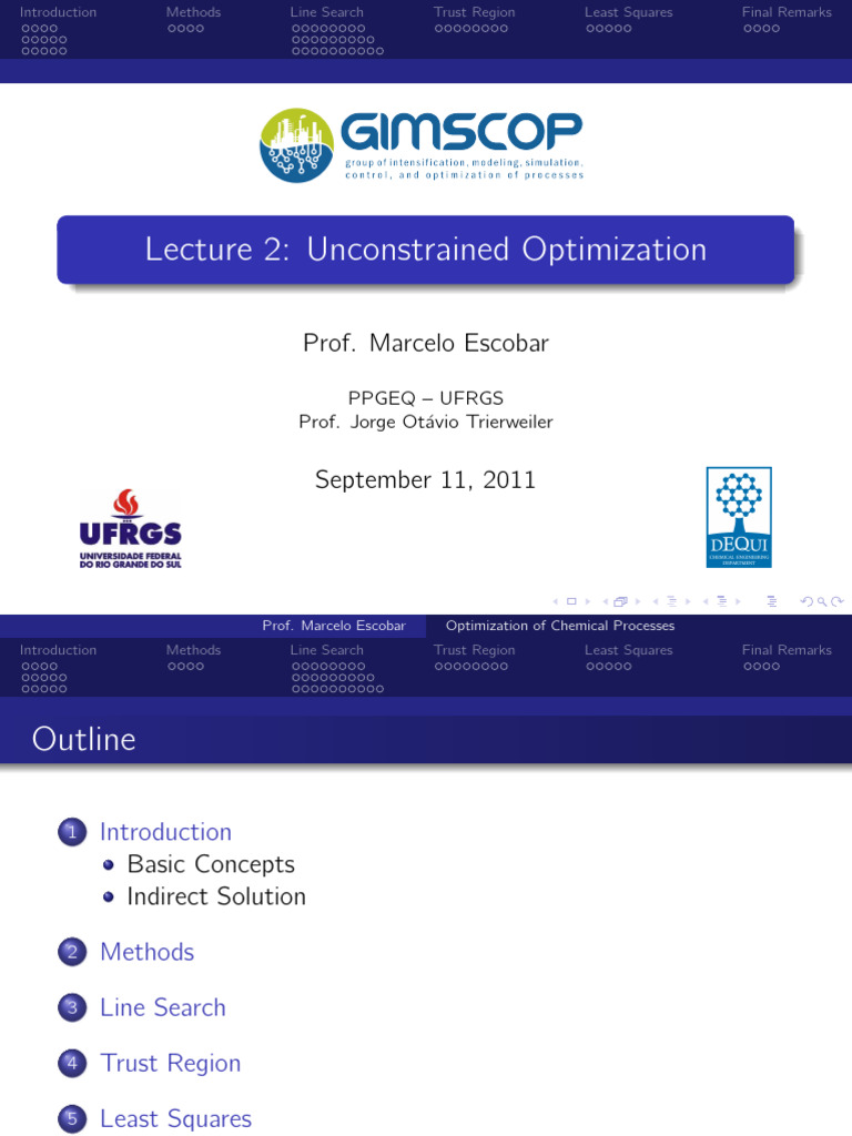 Lecture2 Unconstrained Optimization | PDF | Mathematical Optimization | Algorithms And Data ...
