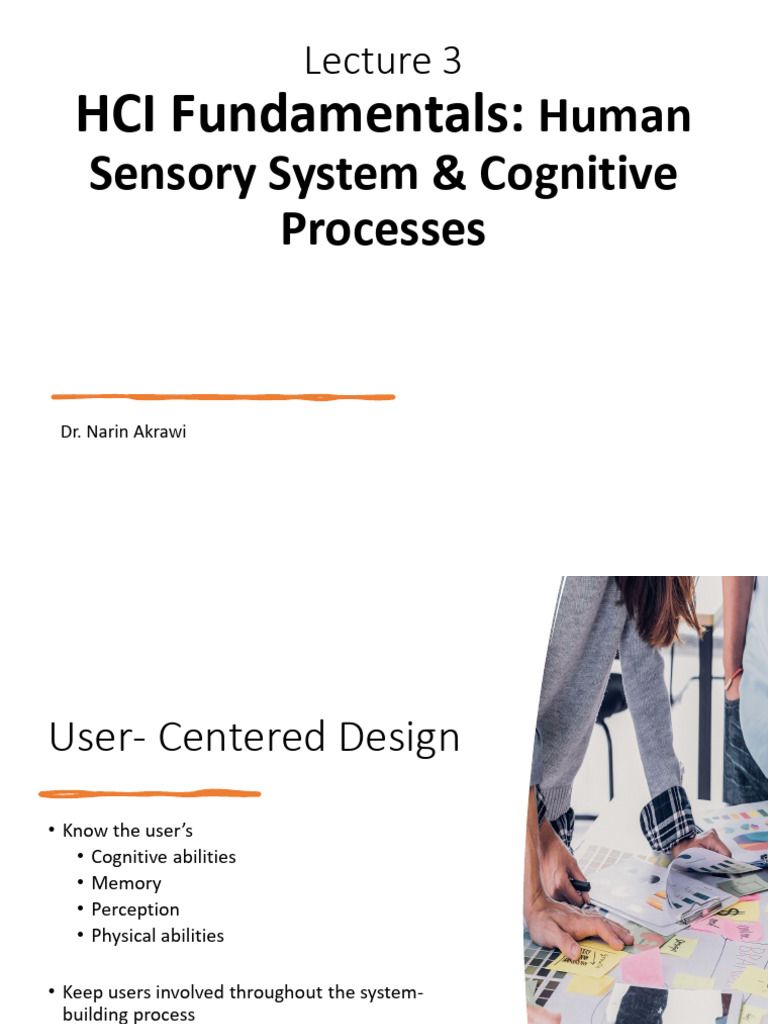Lecture 3 Sensory System & Cognitive - Copy | PDF | Visual Perception | Human–Computer Interaction