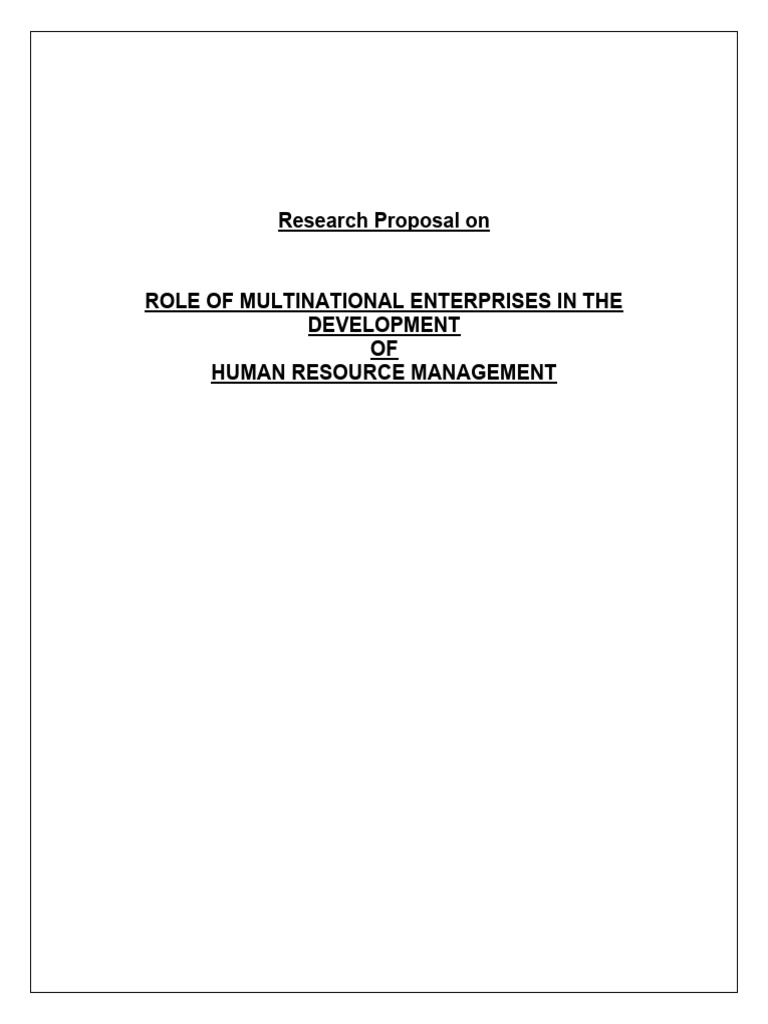 Research Proposal HRM | Download Free PDF | Methodology | Qualitative ...