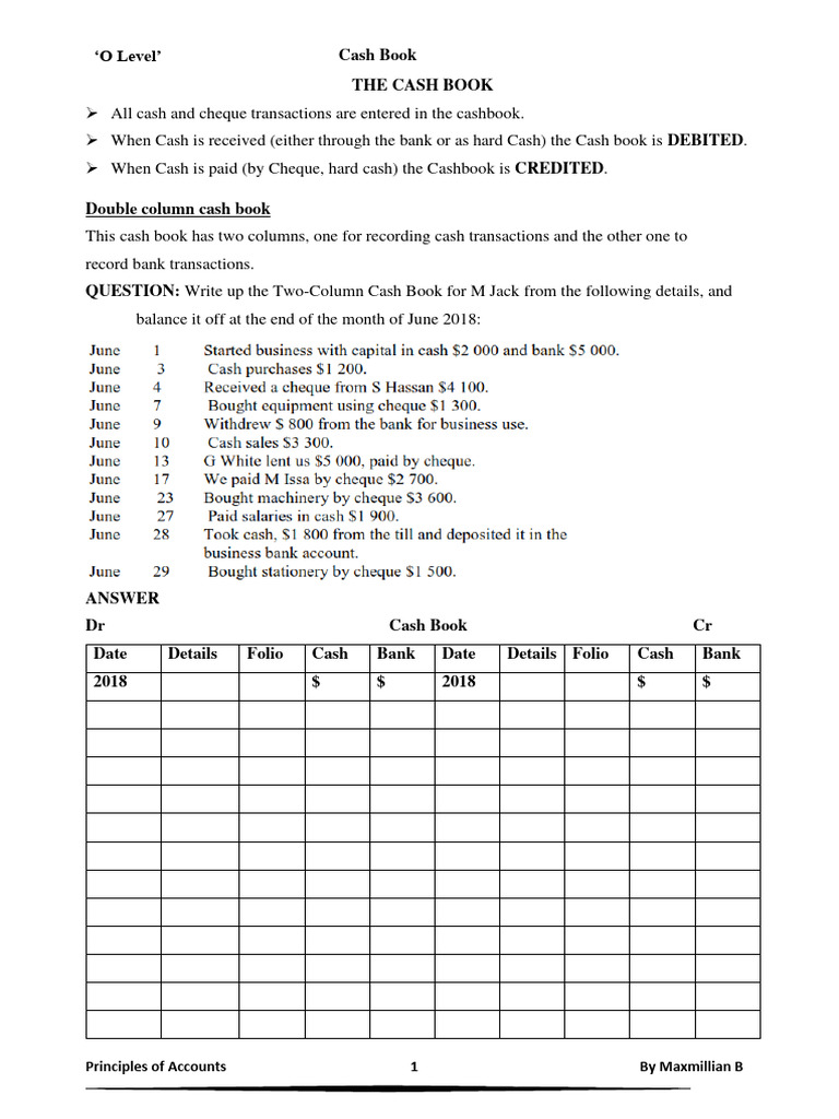 The Cash Book | PDF | Debits And Credits | Financial Services
