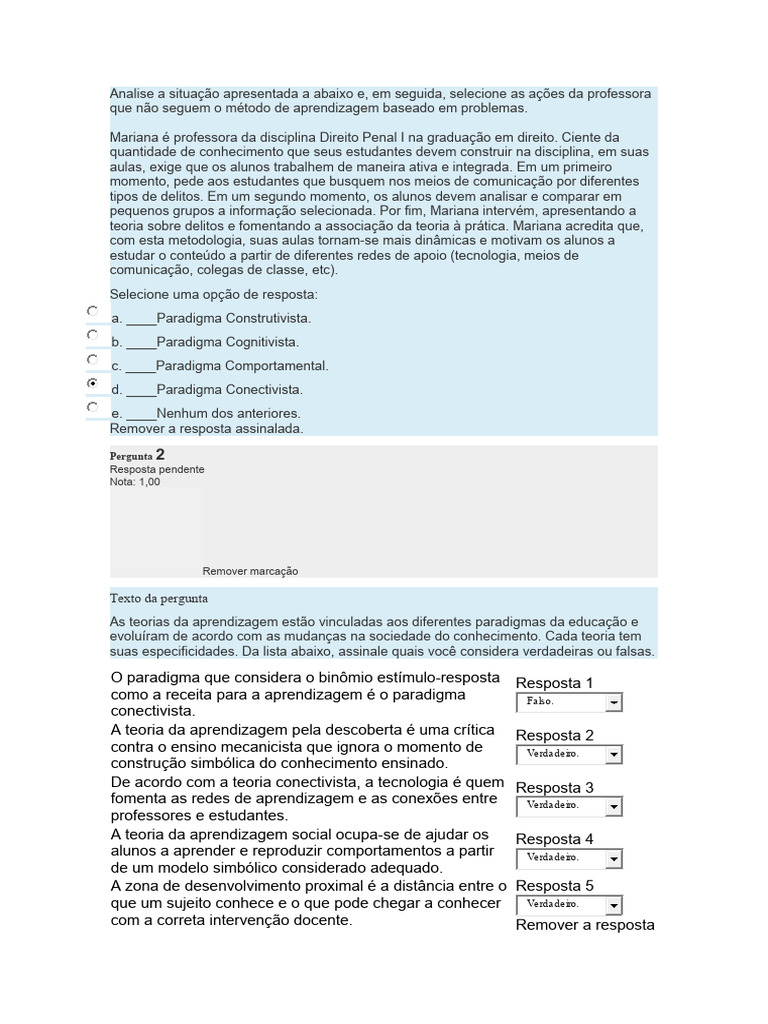 FP101 - Prova Com Gabarito | PDF | Aprendizado | Pedagogia