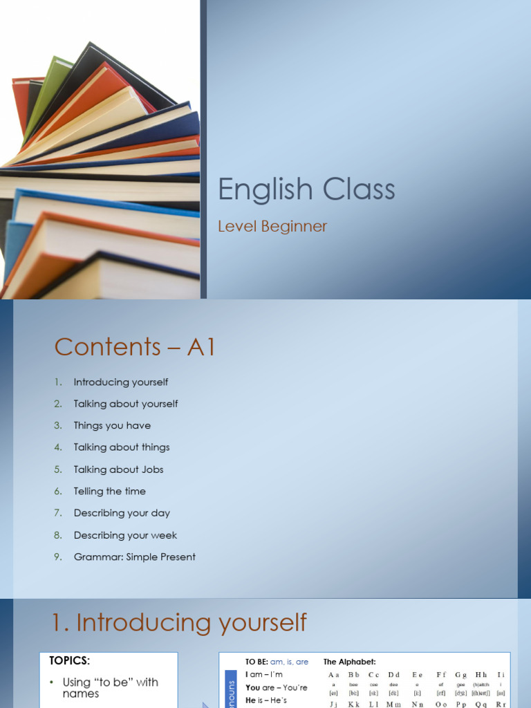 English Class - Level Beginner A1 | PDF | English Language | Language ...