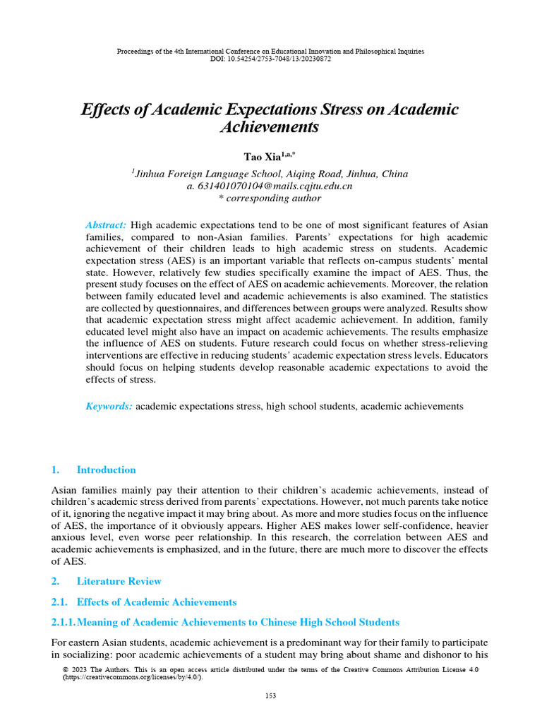 Impact of Academic Stress on Achievements | PDF | Teachers | Adolescence