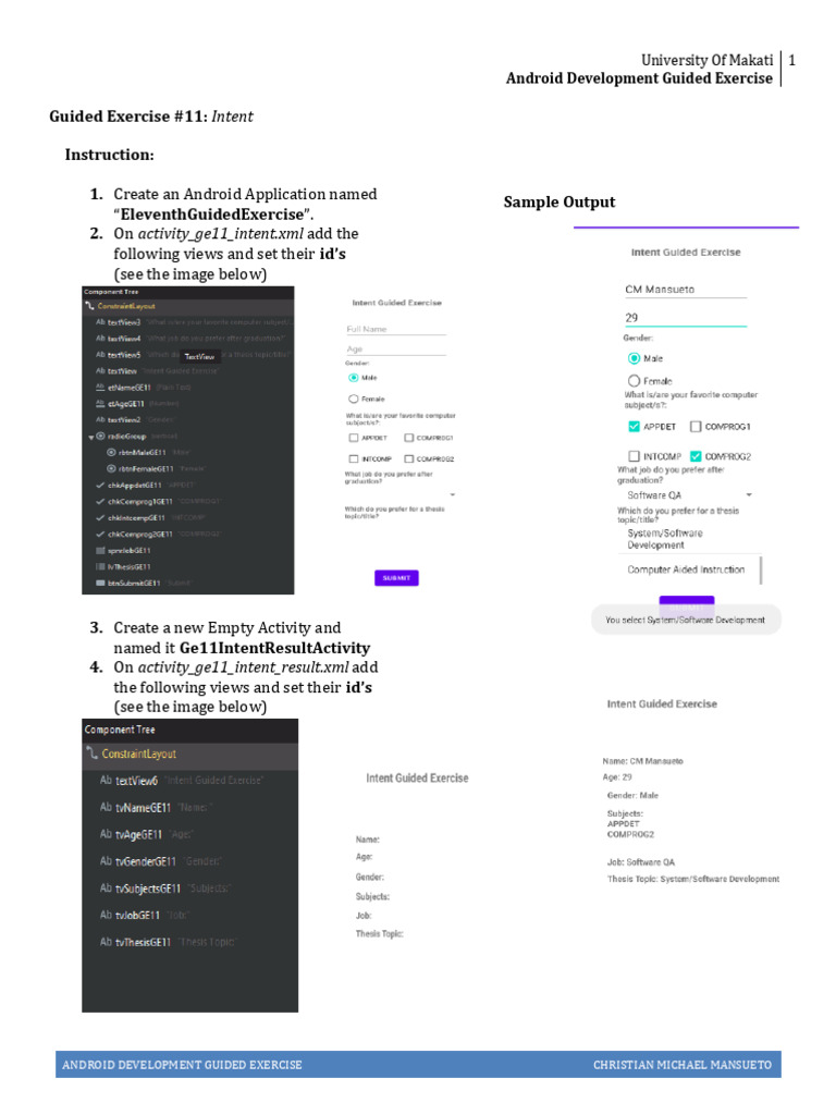 11th Guided Exercise (Intent) | PDF | Computer Science | Software Engineering