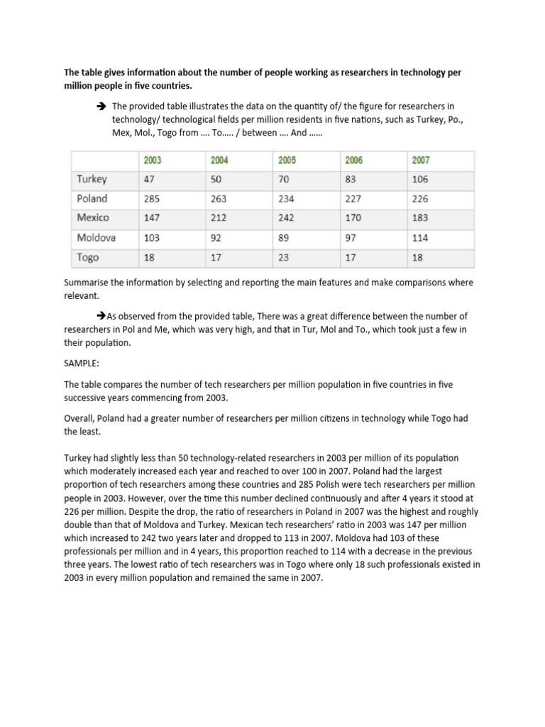How to Summarize Tables Ie Go 35 | PDF