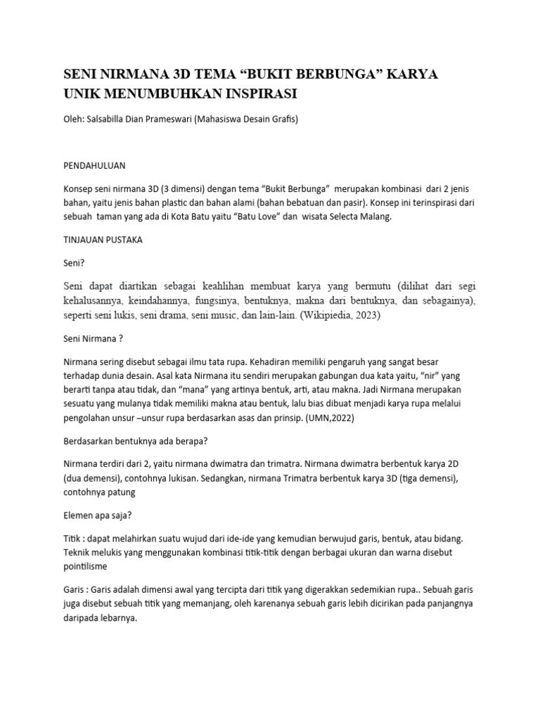 Seni Nirmana 3d Tema | PDF