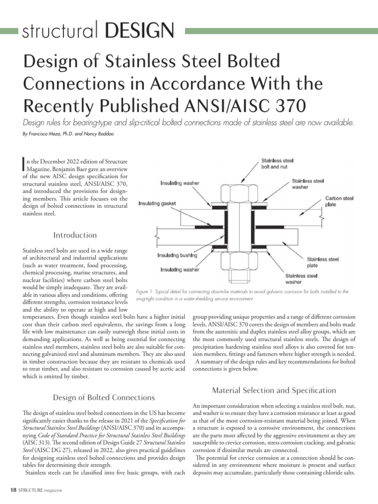 Design of Stainless Steel Bolted Connections in Accordance With The ...