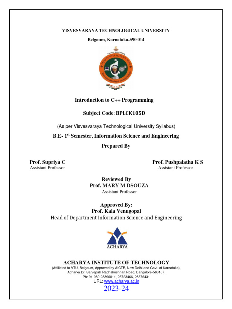 BPLCK105D - Introduction To C++ Programming - 240328 - 081040 | PDF | Engineering | Knowledge