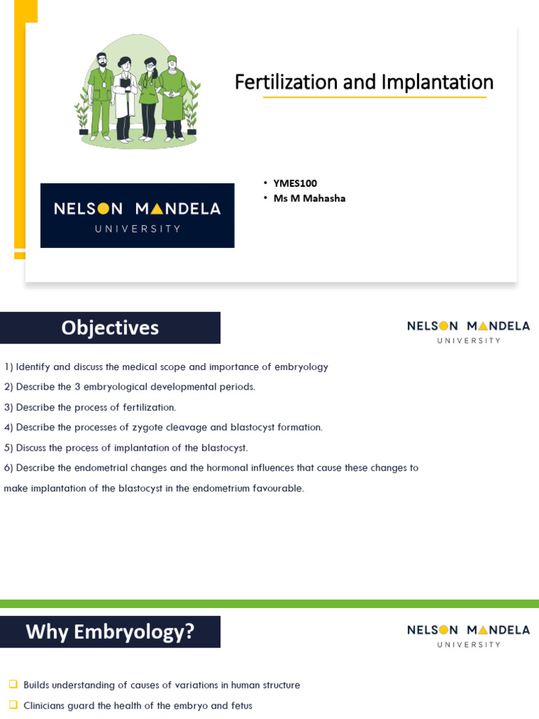 Embryology Week 1(Fertilization and Implantation ...
