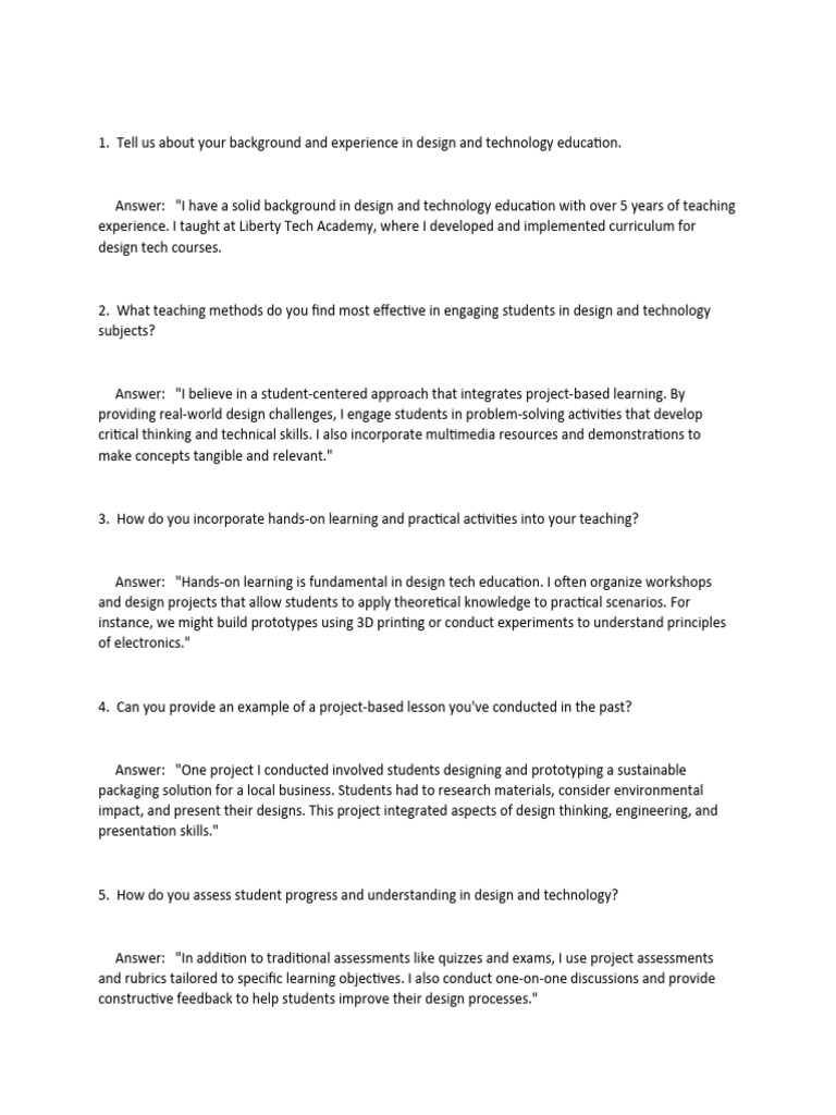 My Sample Interview | PDF | Project Based Learning | Learning