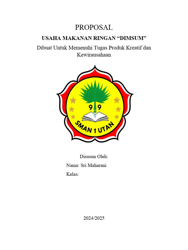 Proposal Dimsum | PDF | Bisnis | Memasak, Makanan, & Anggur