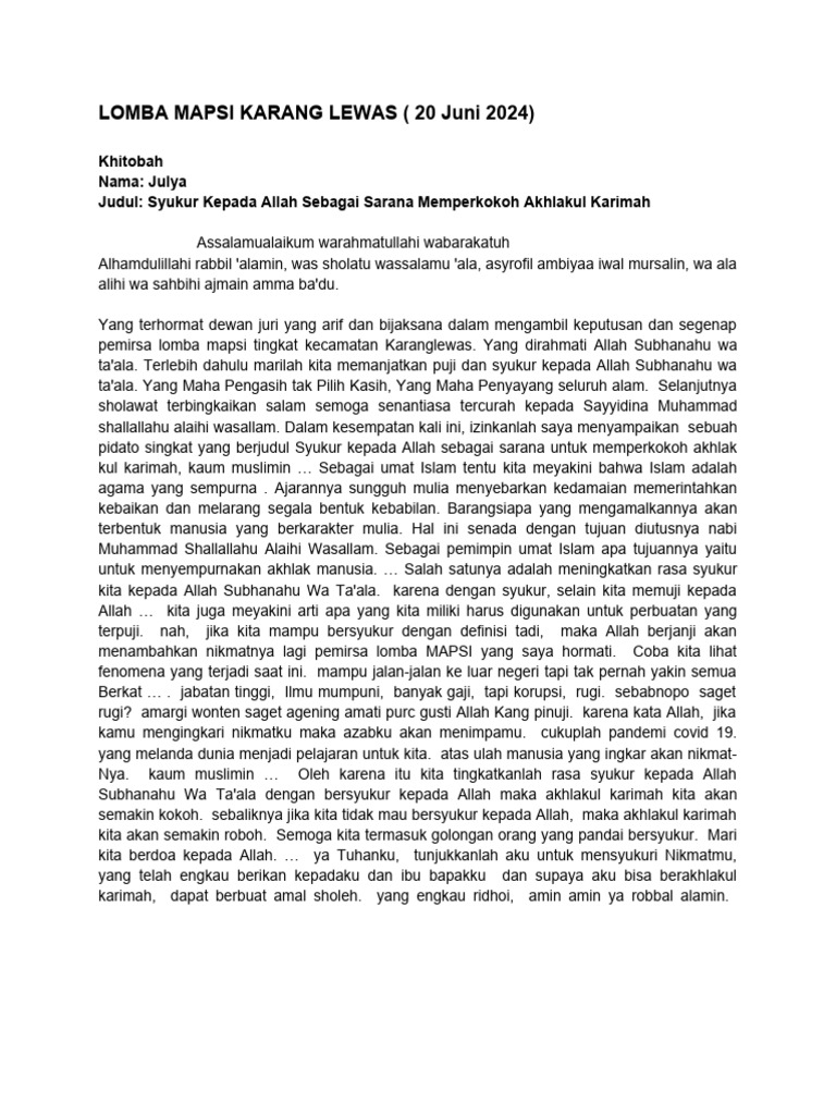 Draft Lomba Mapsi - 2024 - SDN Cibun | PDF