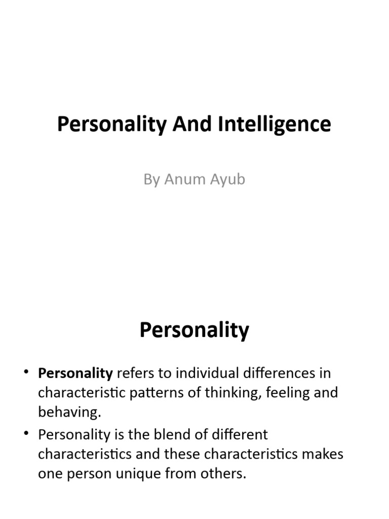 Personality and Intelligence | PDF | Id | Intelligence