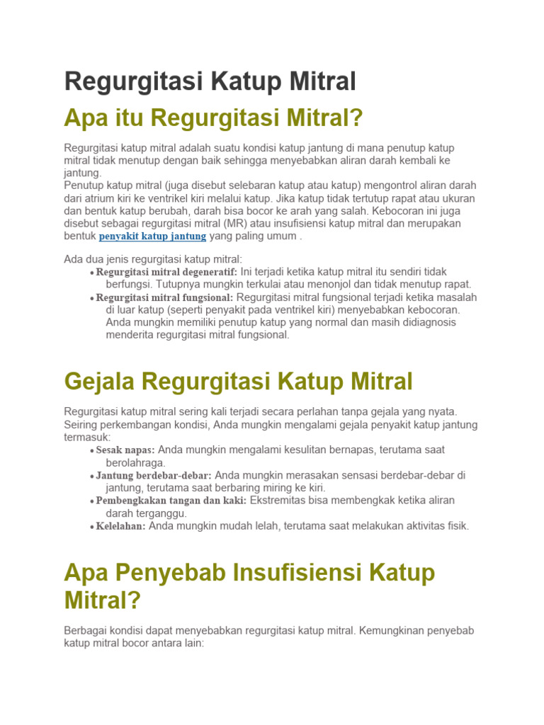 Regurgitasi Katup Mitral | PDF | Pengembangan Diri