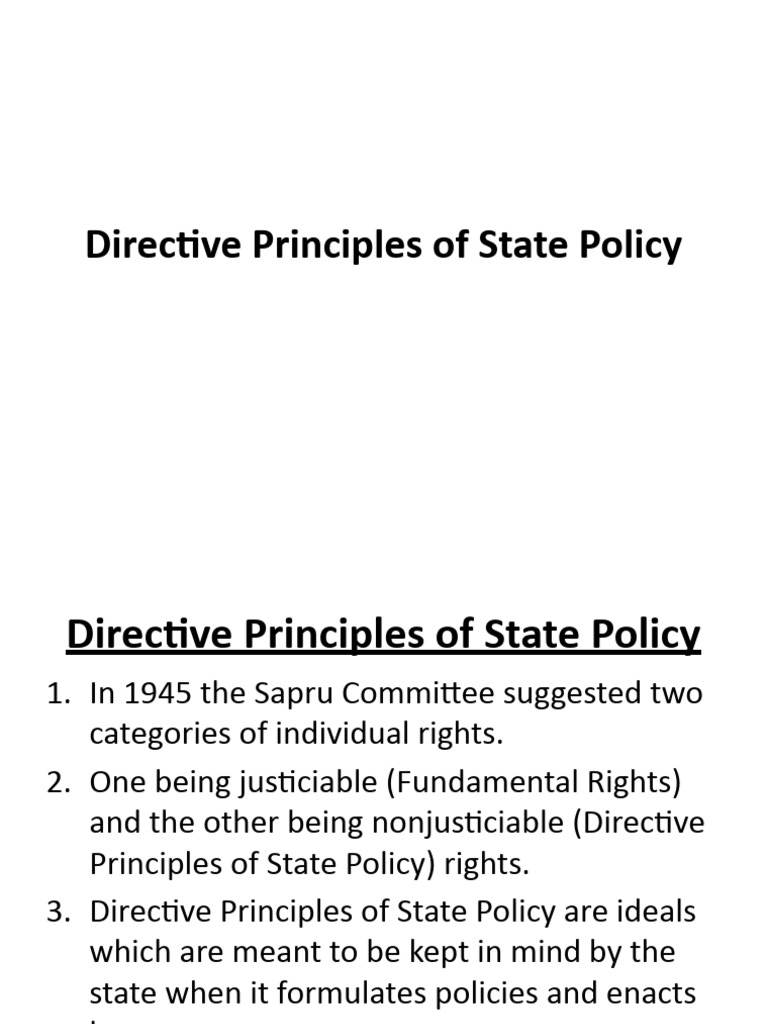 Overview of Directive Principles of State Policy | PDF | Government ...