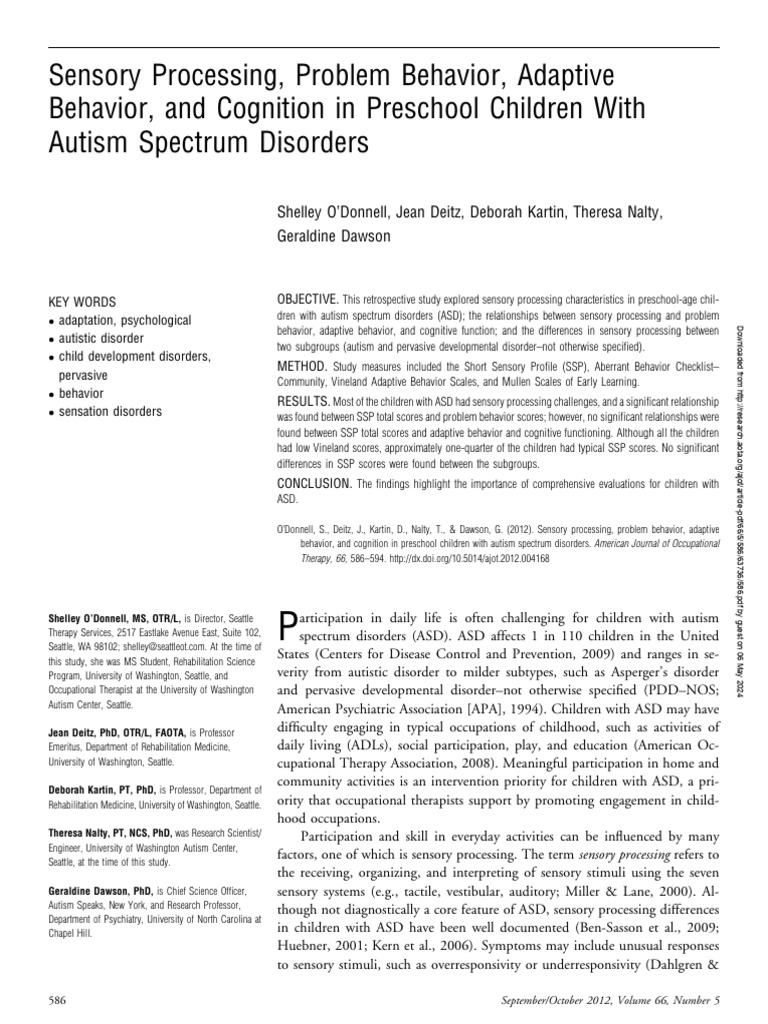 586 | PDF | Autism Spectrum | Pervasive Developmental Disorders