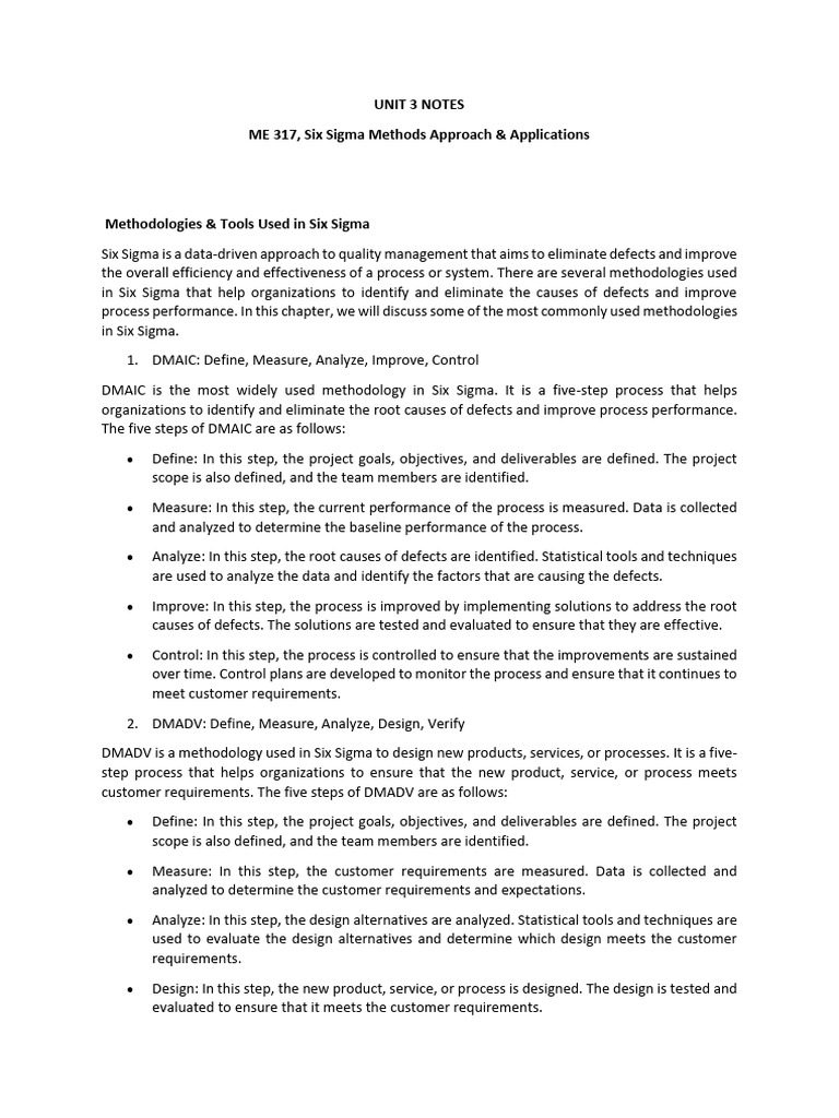 Six Sigma Notes Unit 3 For Ili | PDF | Statistical Hypothesis Testing ...