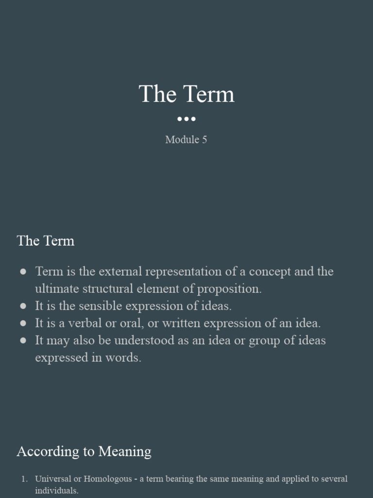Module 5 Terms Comprehension and Extension | PDF | Noun | Grammatical ...
