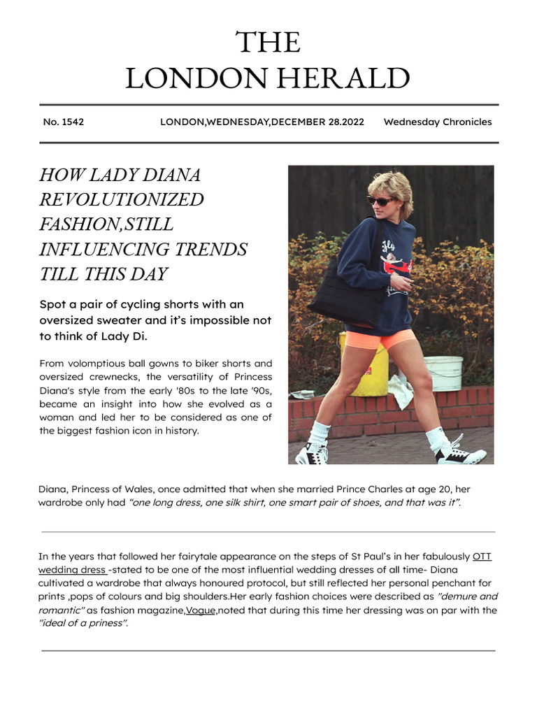 Lady Diana's Lasting Fashion Legacy | PDF | Fashion | Diana