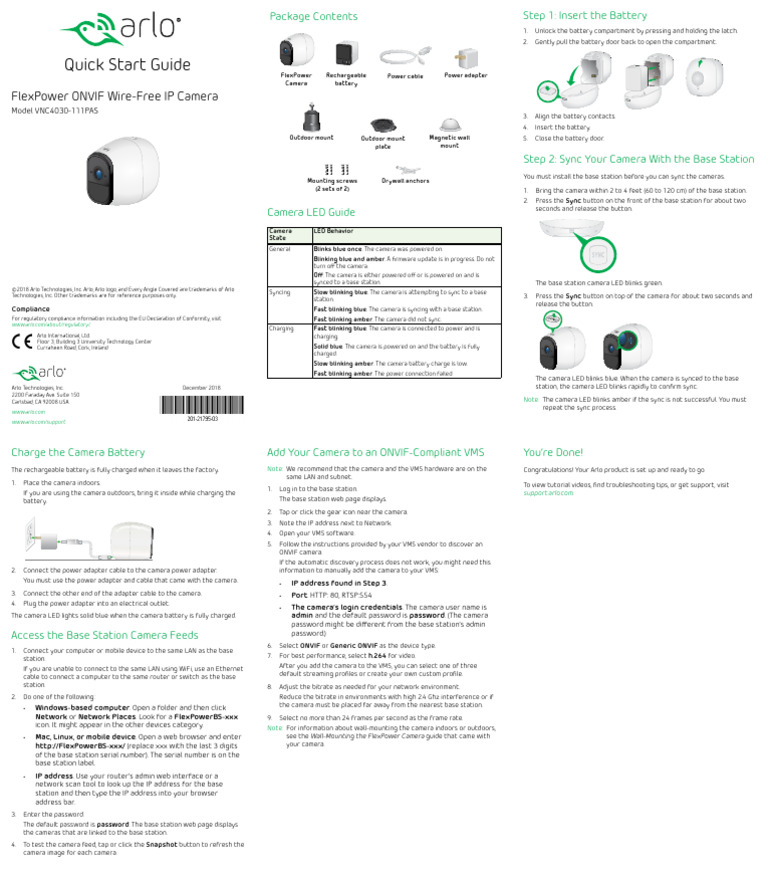 Arlo Pro 2 Camera Installguide | PDF | Computer Network | World Wide Web